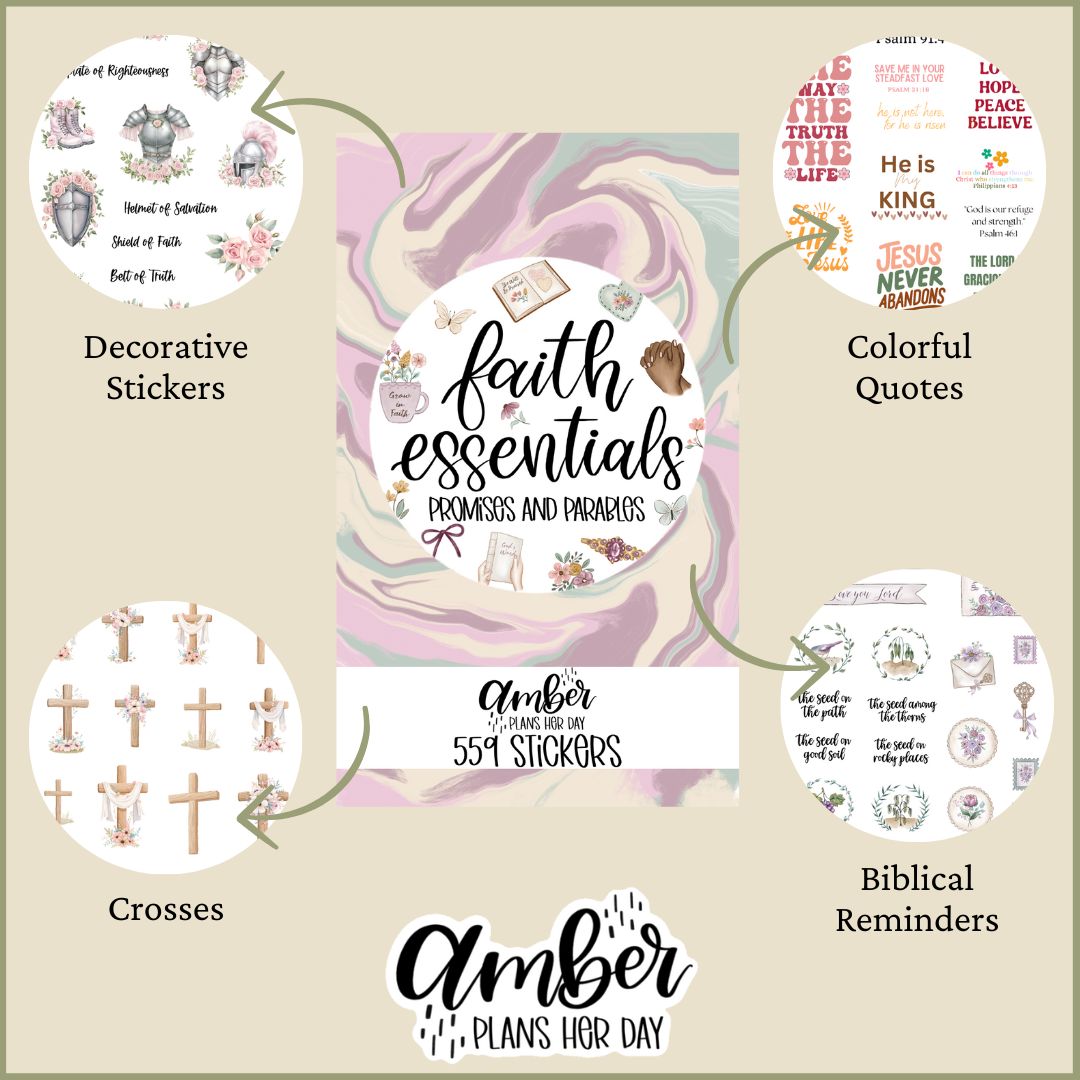 Faith Essentials Promises and Parables Sticker Book – Amber Plans Her Day