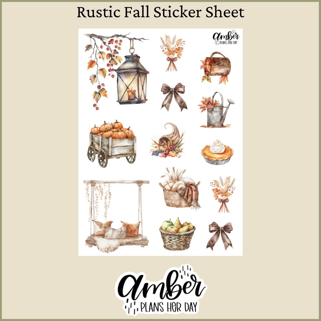 Rustic Fall Sticker Sheet – Amber Plans Her Day
