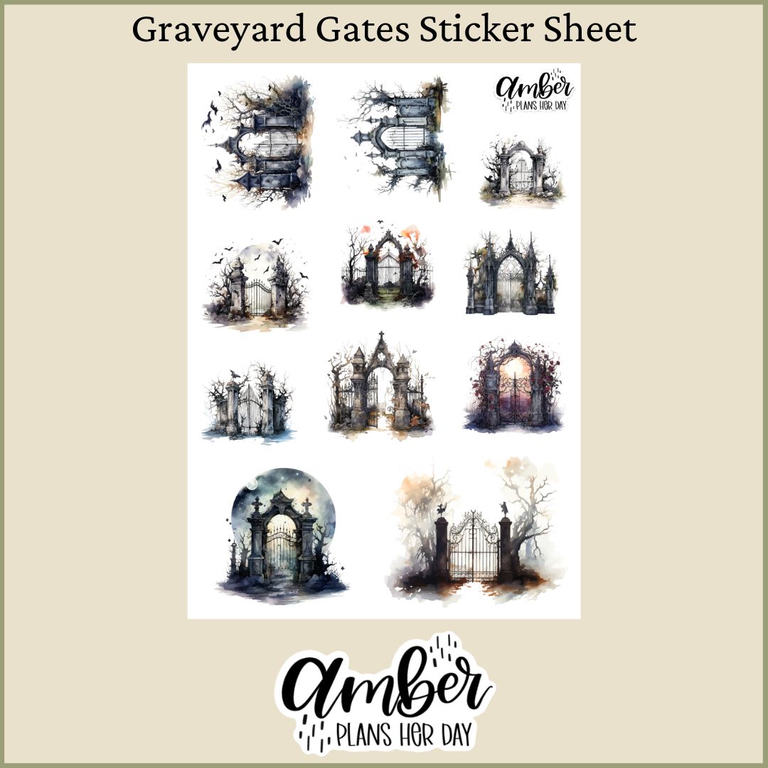 Graveyard Gates Sticker Sheet – Amber Plans Her Day