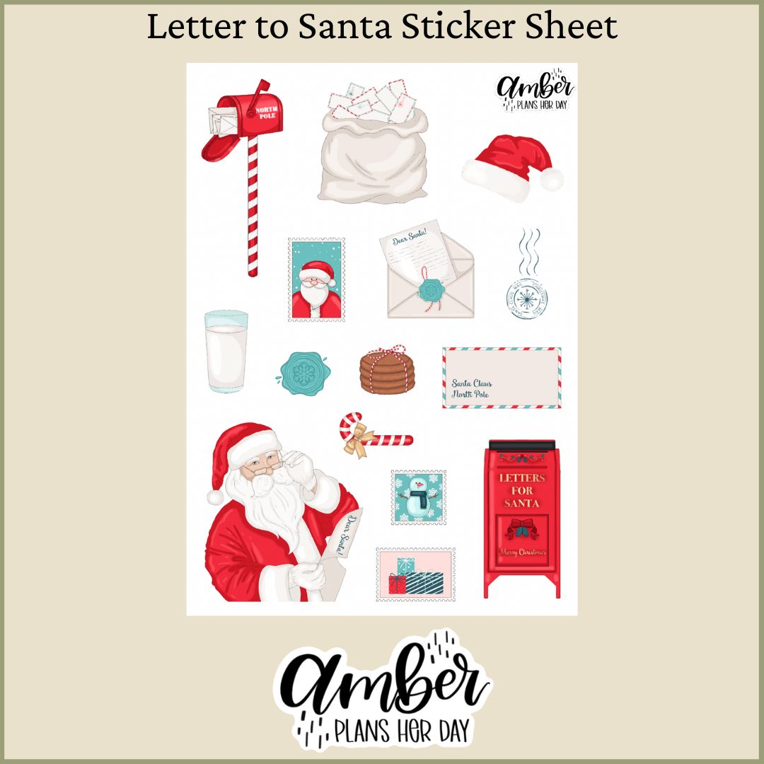 Letter to Santa Sticker Sheet – Amber Plans Her Day