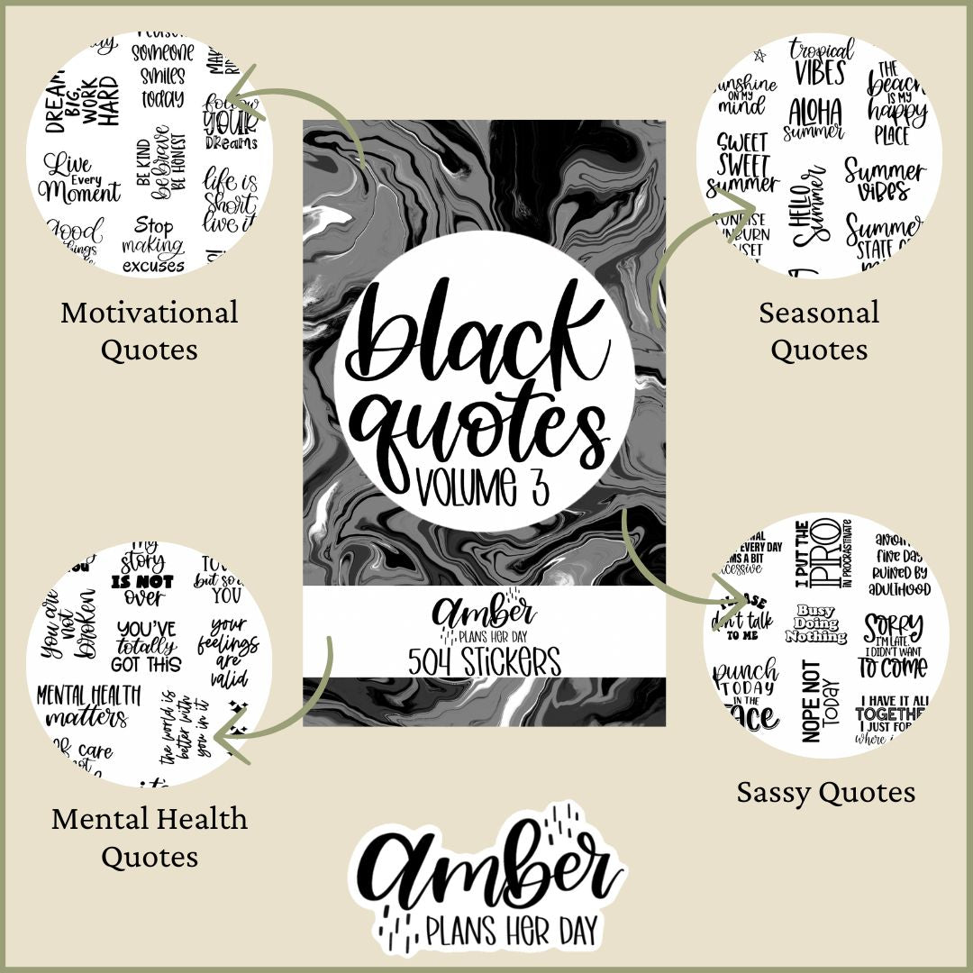 Black Quotes Volume 3 Sticker Book – Amber Plans Her Day