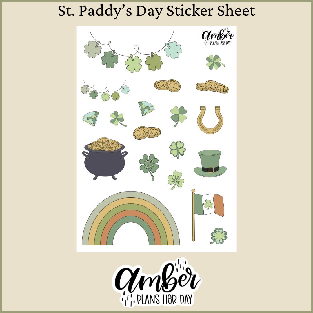 St. Paddy's Day Sticker Sheet – Amber Plans Her Day