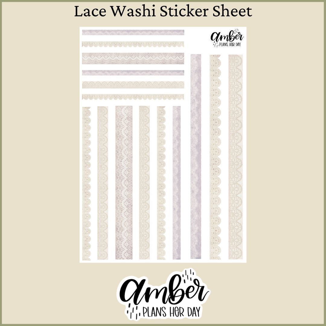 Lace Washi Sticker Sheet – Amber Plans Her Day
