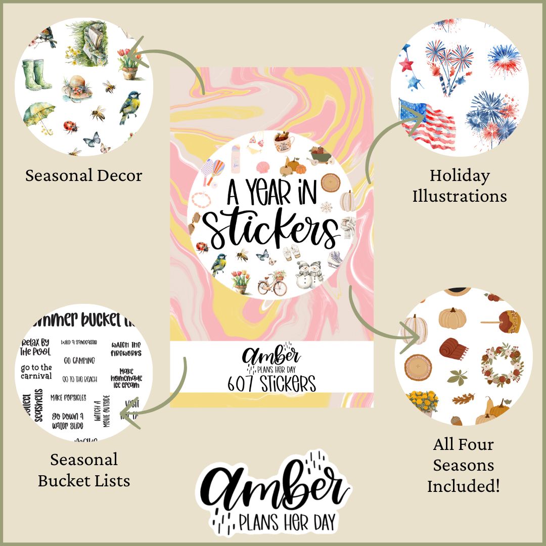 A Year in Stickers Sticker Book – Amber Plans Her Day