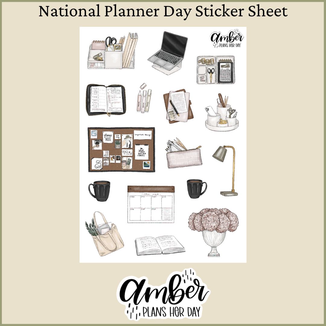 National Planner Day Sticker Sheet – Amber Plans Her Day