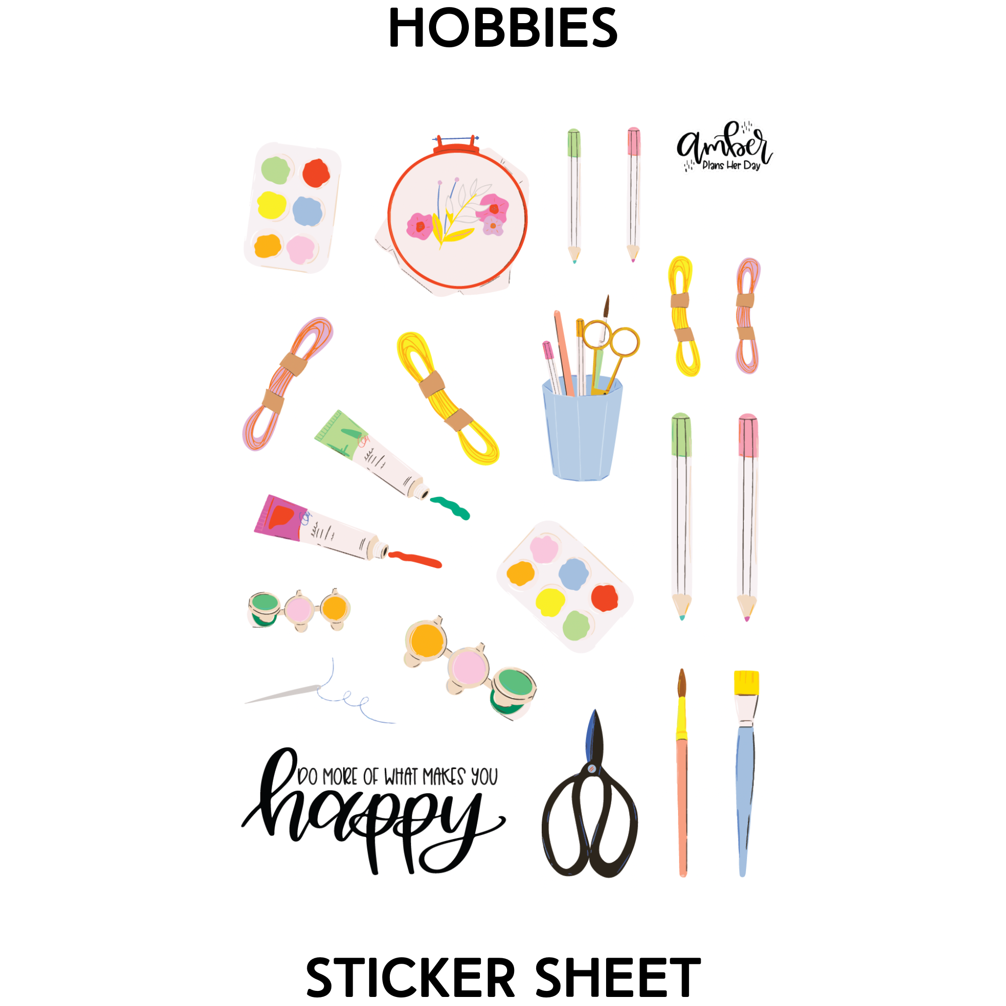 Hobbies Sticker Sheet – Amber Plans Her Day